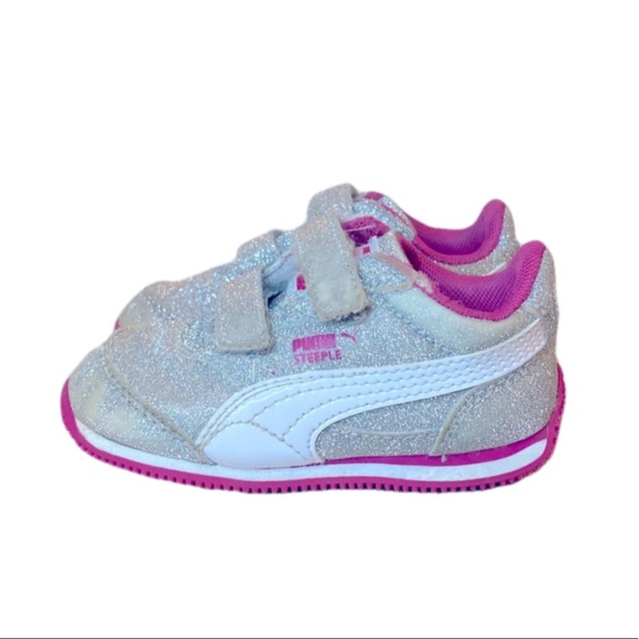 Puma | Shoes | Puma Silver Glitter Sneakers | Poshmark